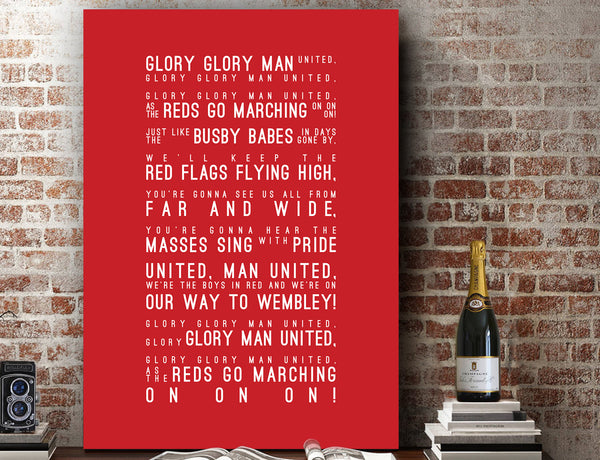 Glory Glory Man Utd - Manchester United Inspired Lyrics Football Anthe ...