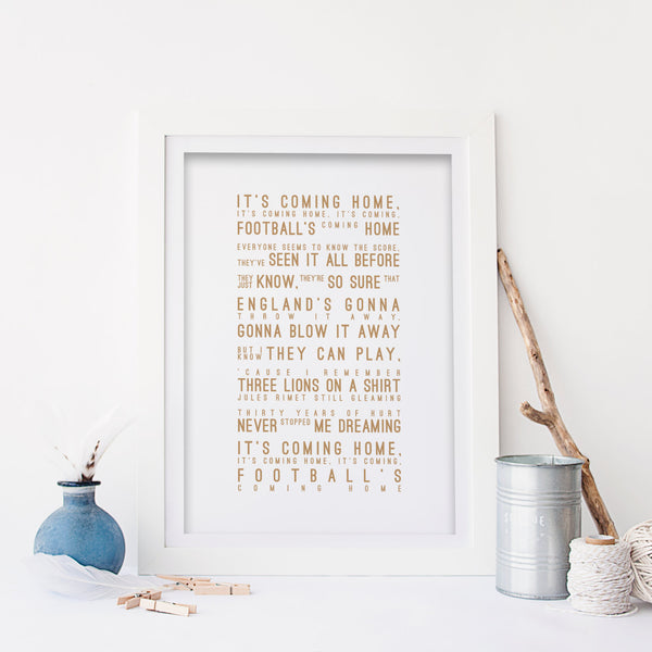 Three Lions Lyrics, England Football Inspired Lyrics Football Anthems ...